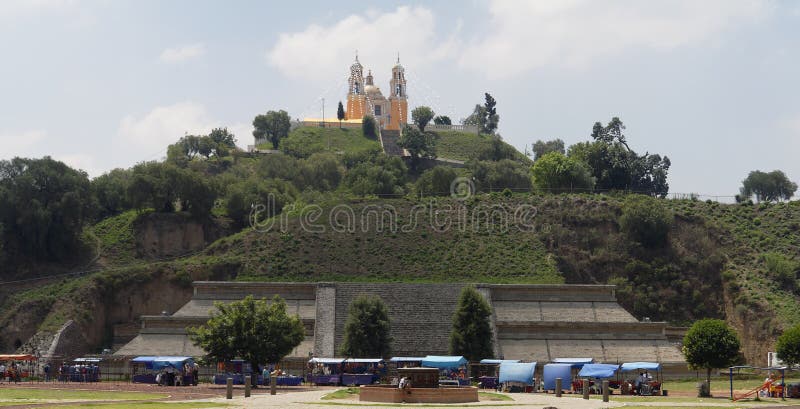 Cholula Church And Pyramid Mexico Royalty Free Stock Photography ...