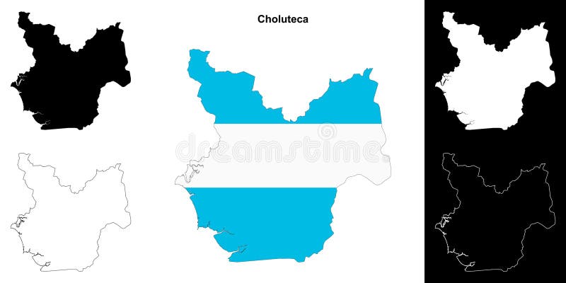 Choluteca outline map stock vector. Illustration of departamento ...