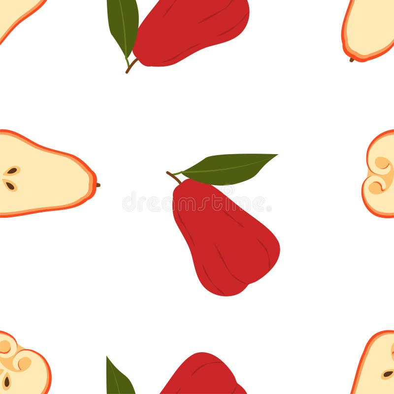 Chompu Fruit. Seamless Vector Patterns Stock Vector - Illustration of ...