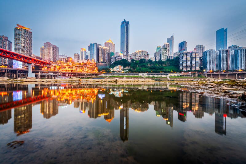 Chongqing, China Cityscape on the Yangtze River Stock Image - Image of ...