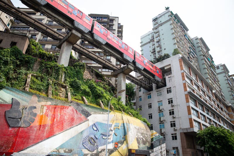 The Train Going through the Building,this Place is Tourism Point in ...