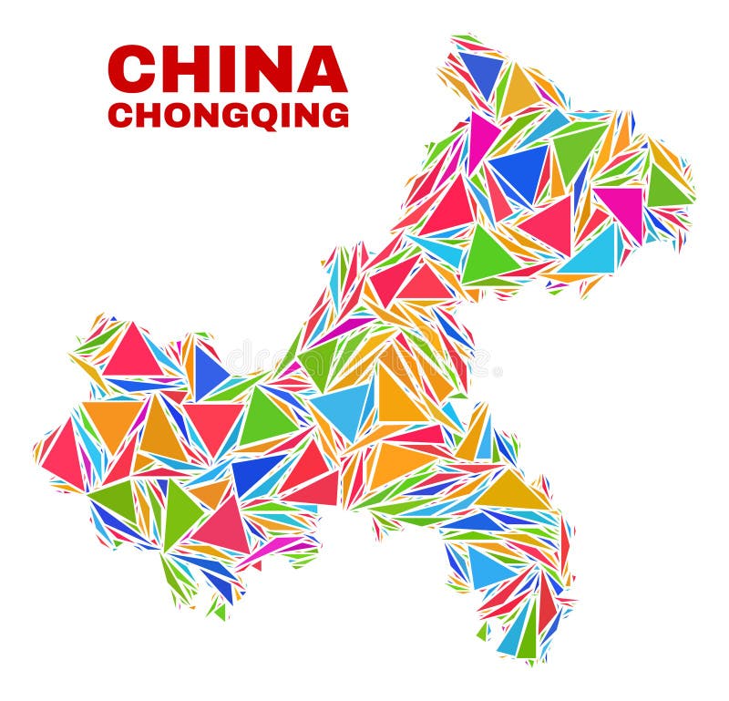 Mosaic Chongqing City Map of Dots and Lines Stock Vector - Illustration ...