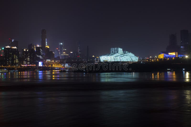 Chongqing City at Night stock photo. Image of artistic - 43771862
