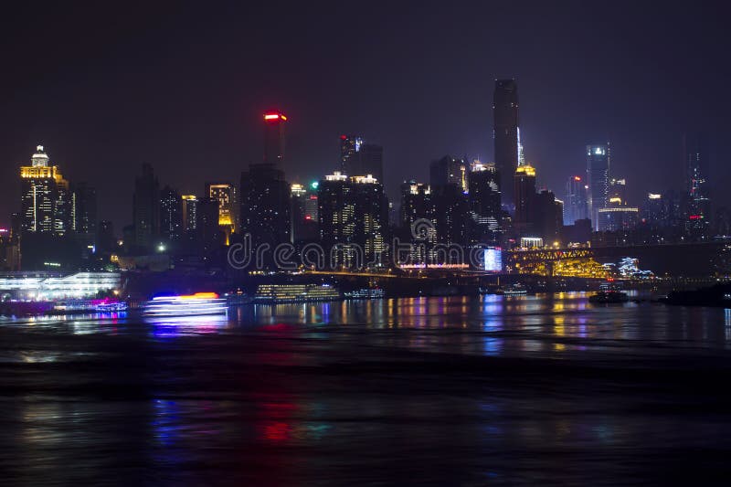 Chongqing City at Night stock photo. Image of city, clouds - 53916448