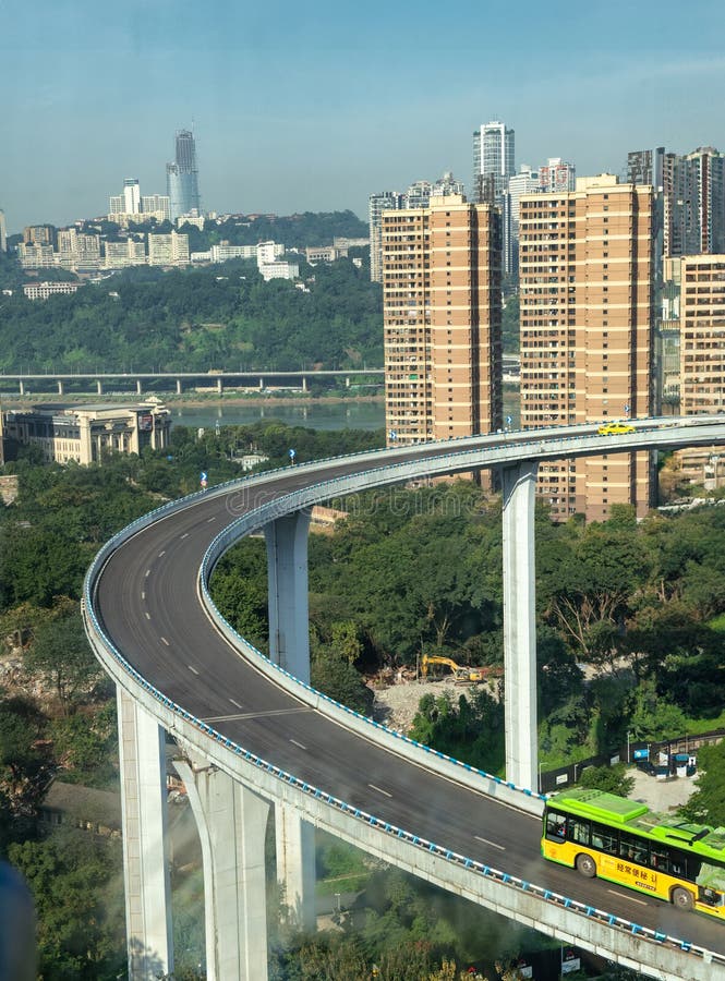 Chongqing Elevated Traffic Bridge, China Editorial Photography - Image ...