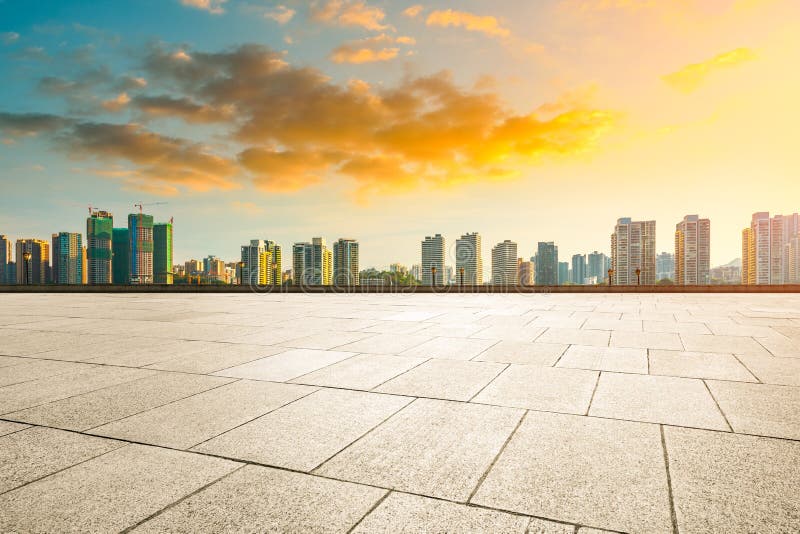 Chongqing Square Road and City Skyline in Summer Stock Photo - Image of ...