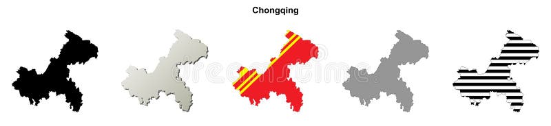 Chongqing outline map stock vector. Illustration of infographic - 385543054