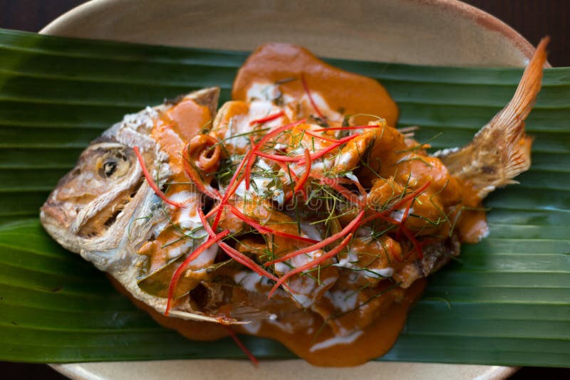 Choo chee fish. Thai food stock photo. Image of fried - 63110210