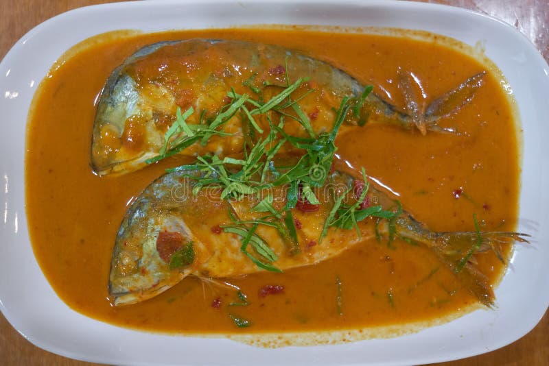 Choo Chee Pla Too Mackerel in Thai Red Curry Sauce Stock Photo - Image ...