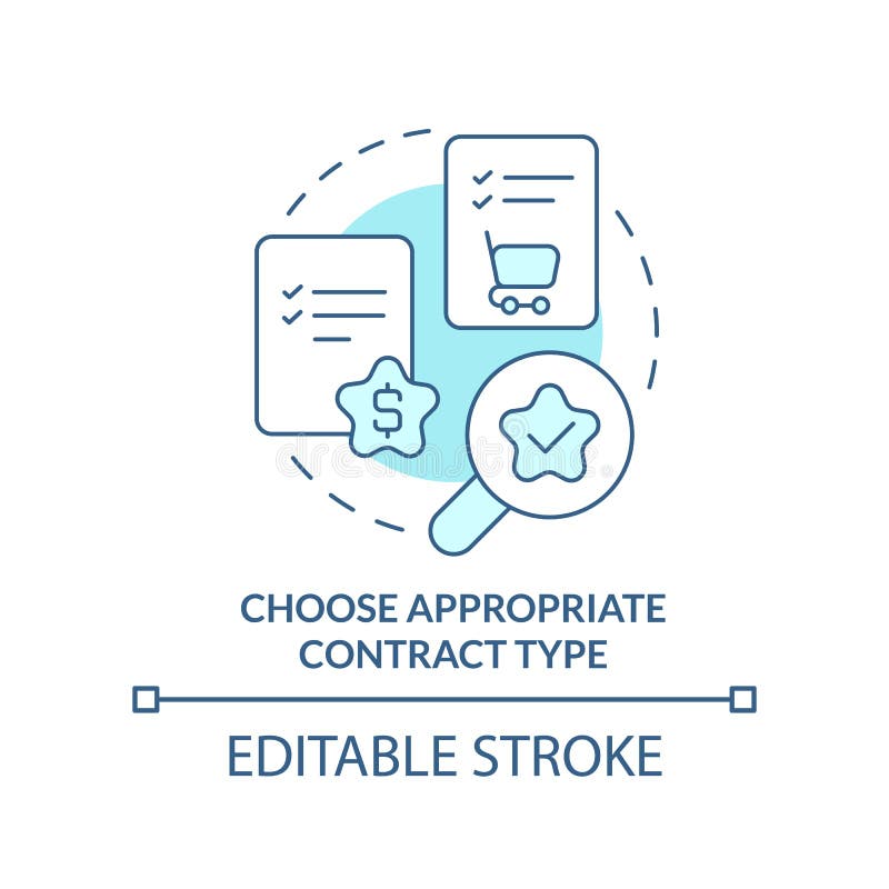 Choose Appropriate Contract Type Turquoise Concept Icon Stock Vector ...