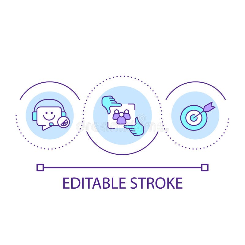 Customer Focus Concept Line Icon. Simple Stock Vector - Illustration of ...