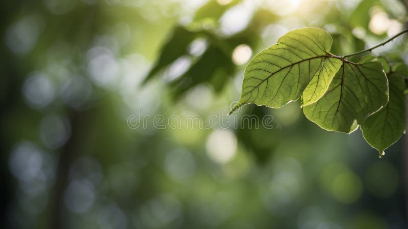 Choose the Focus Point on the Leaf the Leaves are Fresh Green with Copy ...