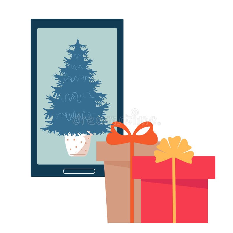 Choose a Gift for the Holiday in the Online Store Using a Smartphone ...