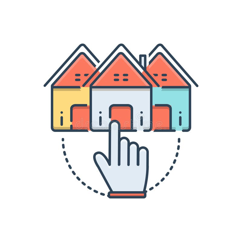Color Illustration Icon for Choose Home, Opportunity and Home Stock ...