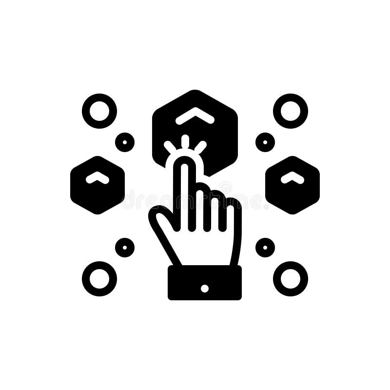 Black Solid Icon for Choose, Pick and Selection Stock Vector ...