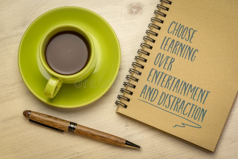 Choose Learning Over Entertainment and Distraction Stock Photo - Image ...