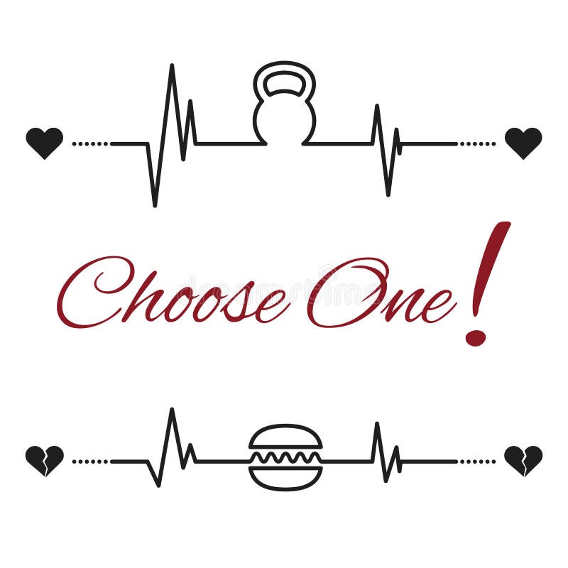 Choose One Template with Kettlebell and Hamburger Stock Vector ...