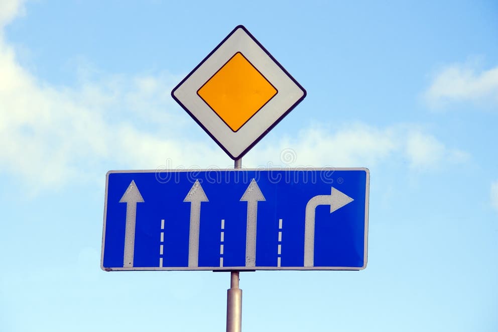 Choose Own Path on Main Road Stock Image - Image of prohibition ...