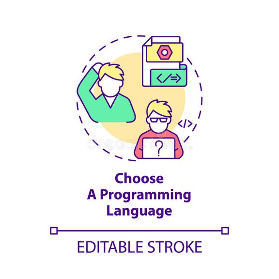 Choose a Programming Language Concept Icon Stock Vector - Illustration ...