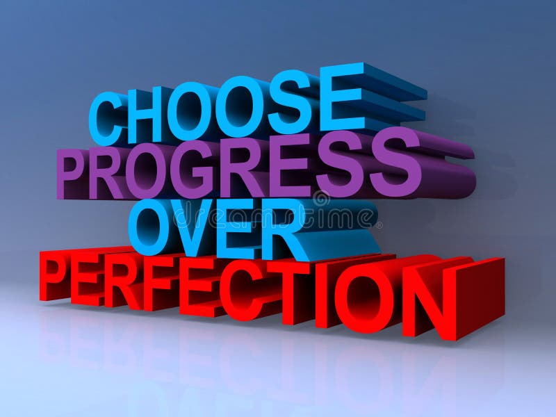 Progress Not Perfection. Hand Drawn Vector Lettering. Vector ...
