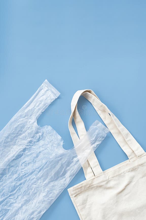 Choose Reusable Tote Bag or Disposable Plastic Bag Stock Image - Image ...