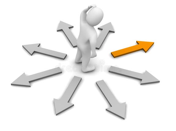 Choose of right direction stock illustration. Illustration of cartoon ...