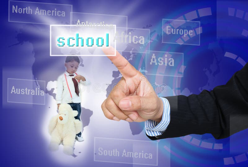 Choose school for child stock image. Image of connect - 65892869