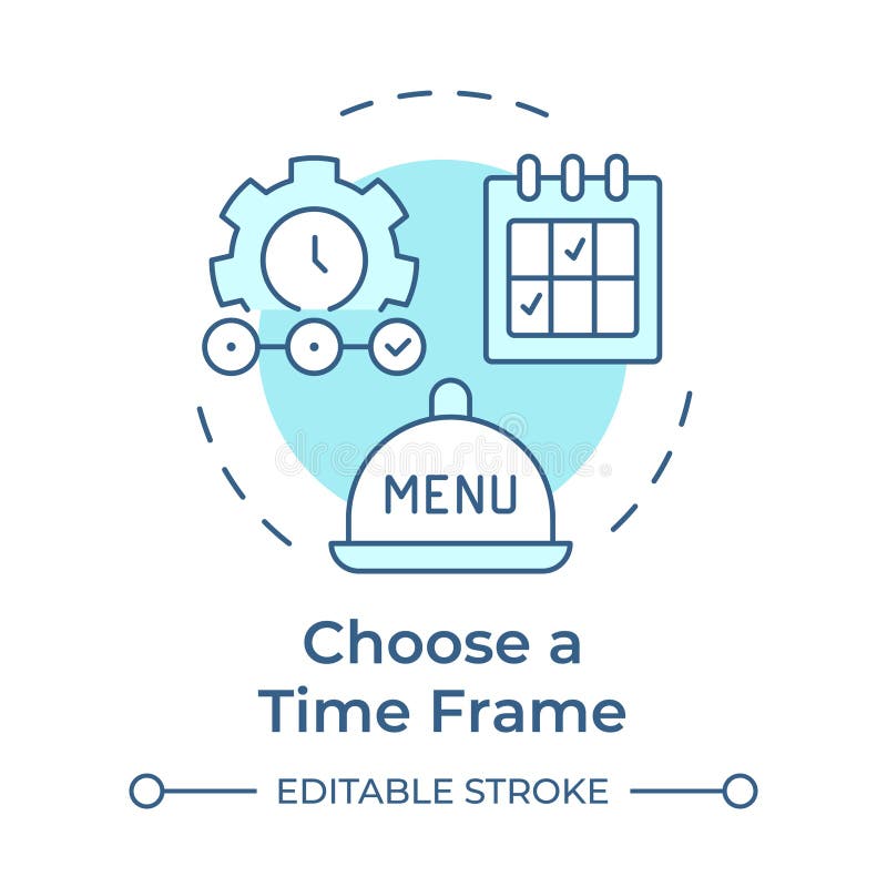 Choose Time Frame Soft Blue Concept Icon Stock Illustration ...