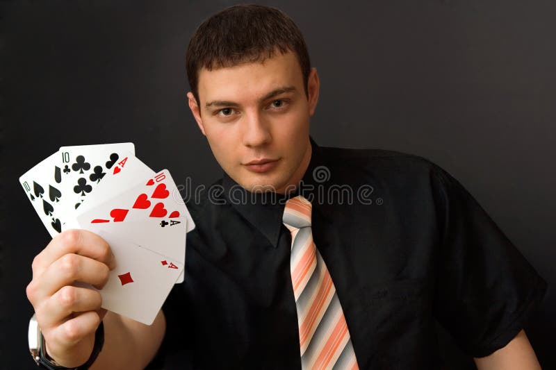 Man Holding Cards stock photo. Image of competition, isolated - 3701756