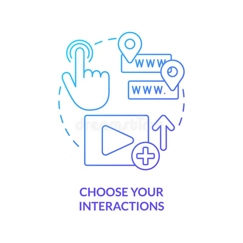 Choose Your Interactions Blue Gradient Concept Icon Stock Vector ...