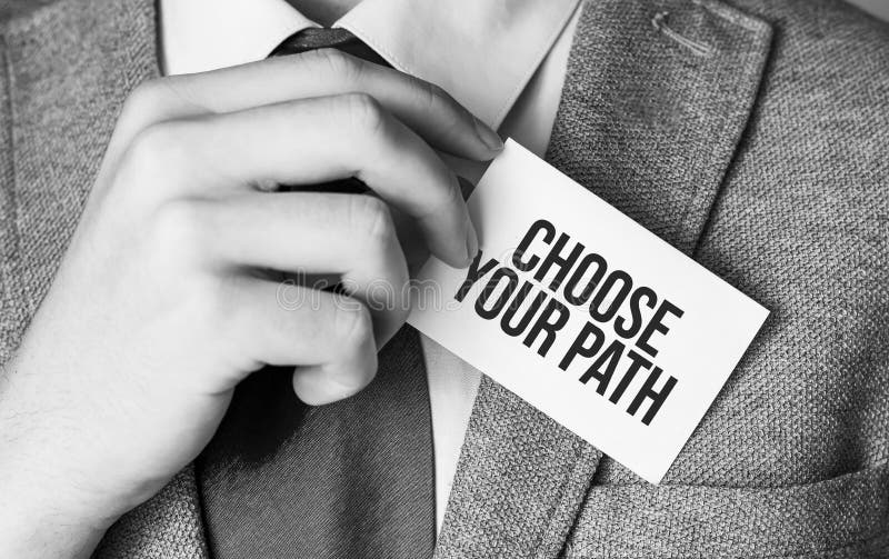 CHOOSE YOUR PATH Words on Business Card Stock Photo - Image of soft ...