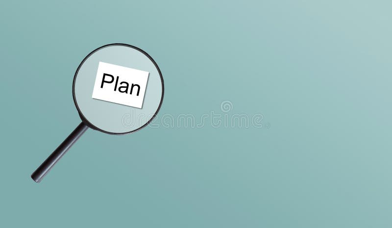 Choosing Business Plan a with Magnifying Glass.Planned Work, Target ...