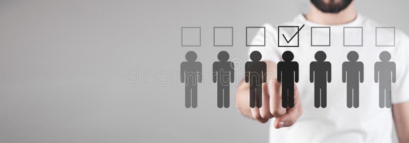 Choosing Candidate from Group. Employee Selection Recruitment Stock ...