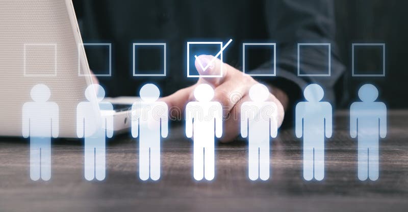 Choosing Candidate from Group. Employee Selection Recruitment Stock ...