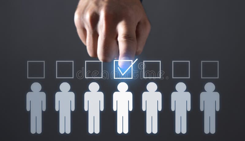 Choosing Candidate from Group. Employee Selection Recruitment Stock ...