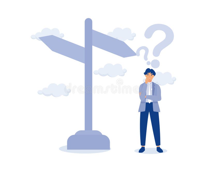 Choosing between 2 Choices,confusion Concept,businessman Thinking with ...
