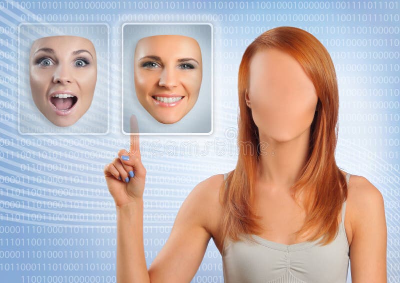 Choosing face stock image. Image of click, fantasy, happy - 27691903