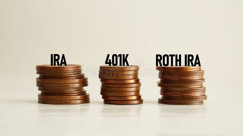 Choosing between IRA, 401k and Roth IRA Retirement Plans Stock Photo ...