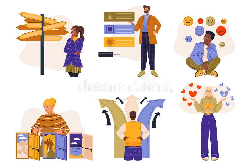 Choosing from Multiple Solutions Vector Concept Stock Vector ...