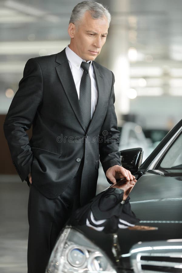 Chauffeur Waiting by Open Car Door Stock Photo - Image of uniform ...