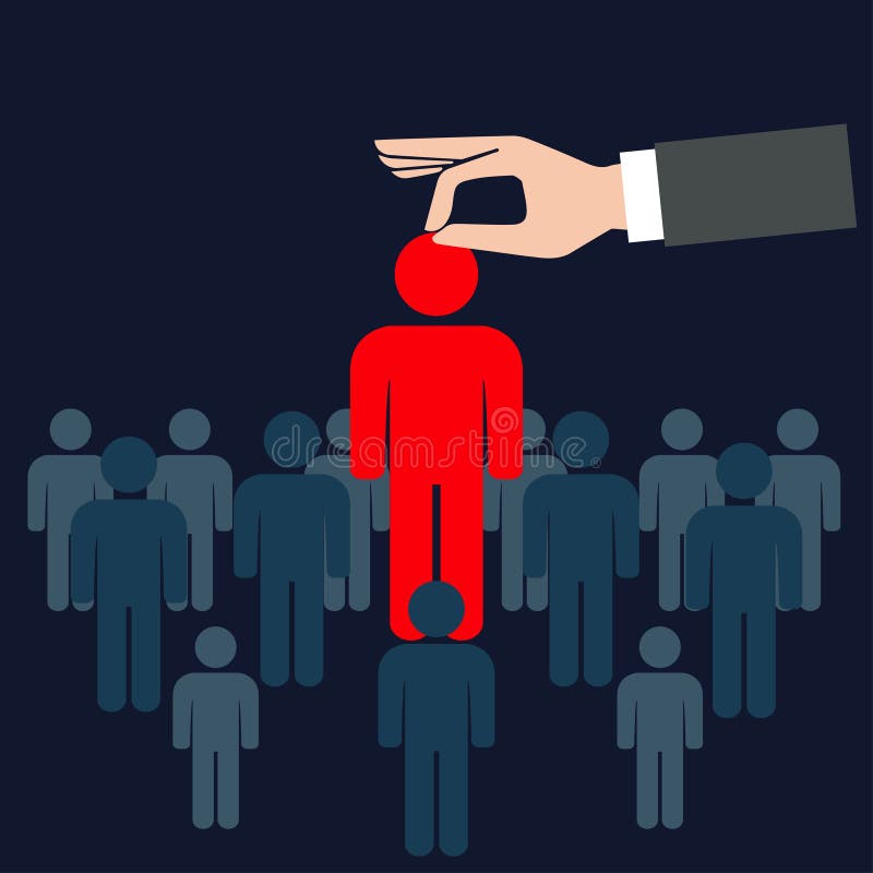 Choosing One Person from the Crowd Stock Vector - Illustration of human ...
