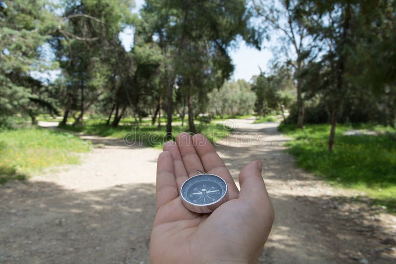 Choosing path stock photo. Image of compass, backpacker - 52572272