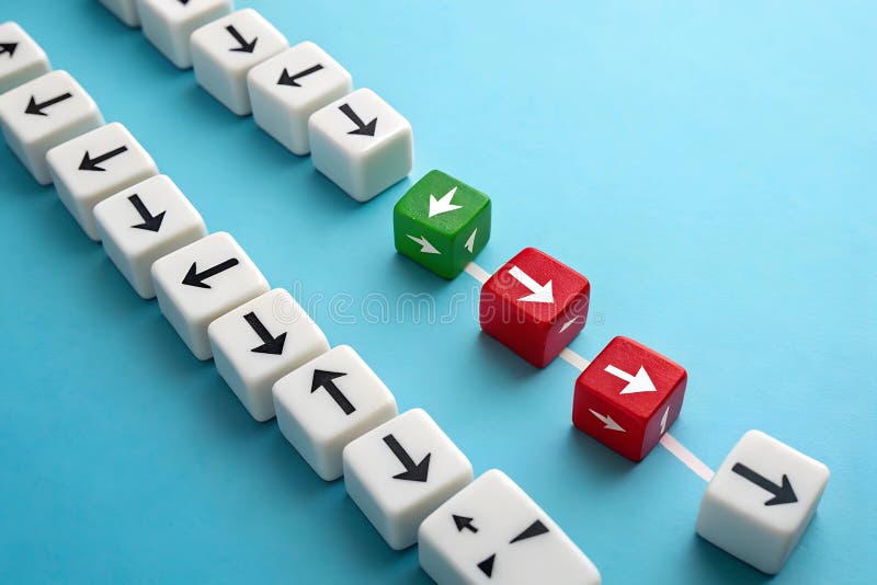 Choosing a Path: Decision-Making Concept with Colored Cubes Stock ...