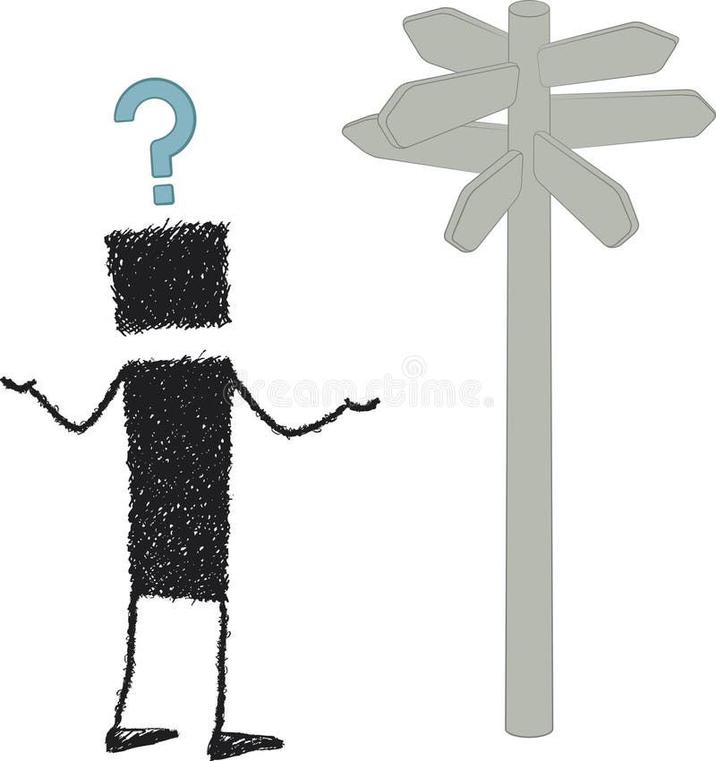 Choosing the Path, Stick Figure Stock Photo - Illustration of ...