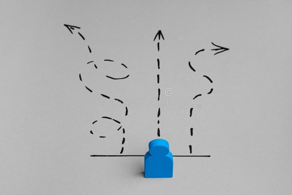 Choosing Path To Success. Short and Right Direction on the Road Stock ...