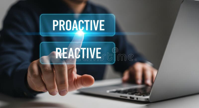 Proactive Vs Reactive Approach Concept Business Strategy Planning ...