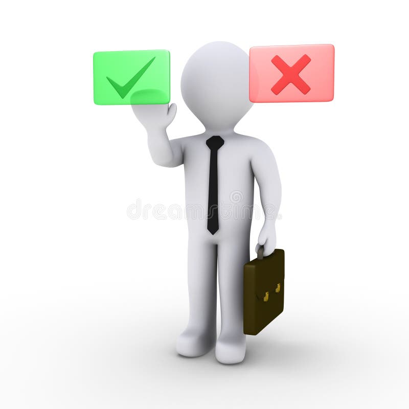 Choosing the right answer stock illustration. Illustration of agree ...