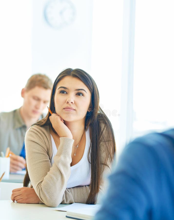 Choosing right answer stock photo. Image of person, calm - 33832236