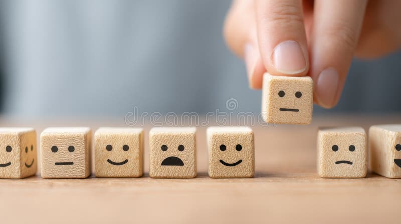 Choosing the Right Expression with Wooden Blocks Representing Various ...