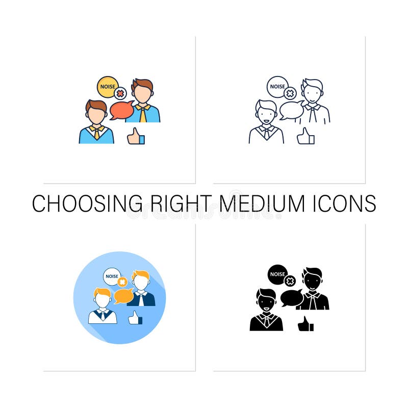 Choosing Right Medium Icons Set Stock Vector - Illustration of choosing ...